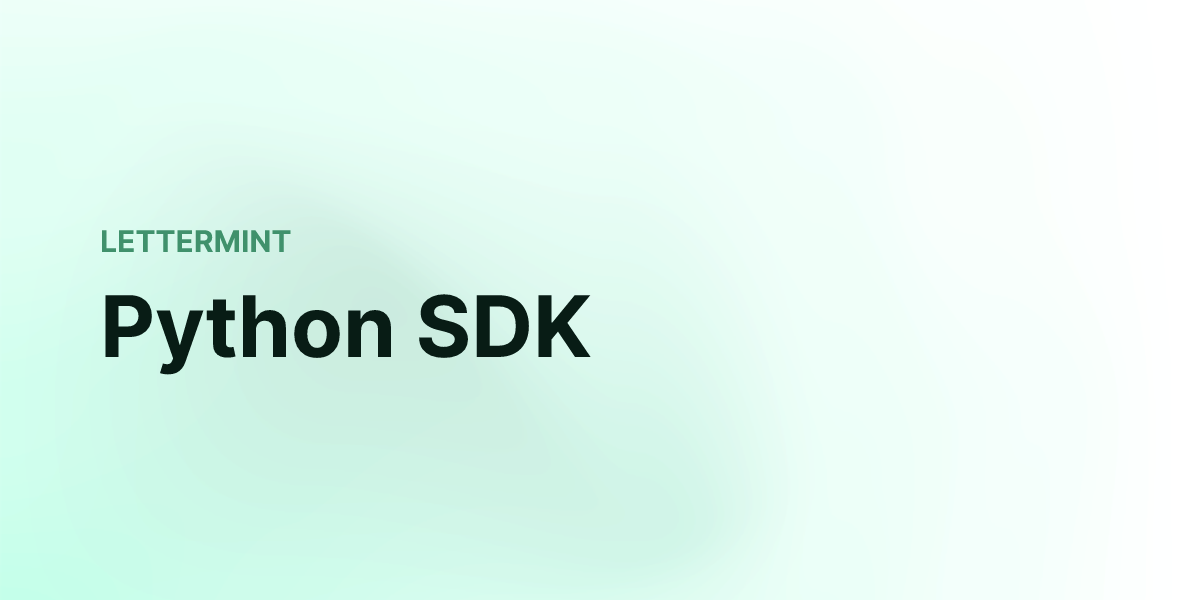 Python SDK - Roadmap